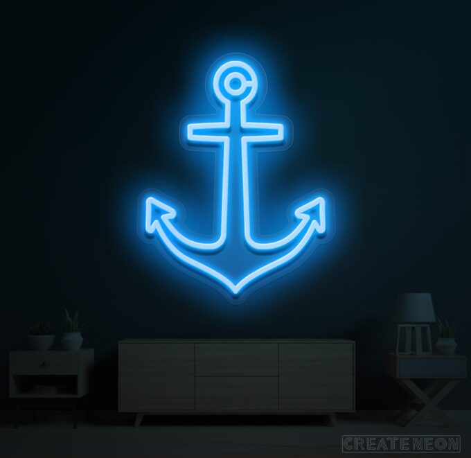 Anchor Ship Neon Sign - CreateNeon.Com - Light up your Wall!