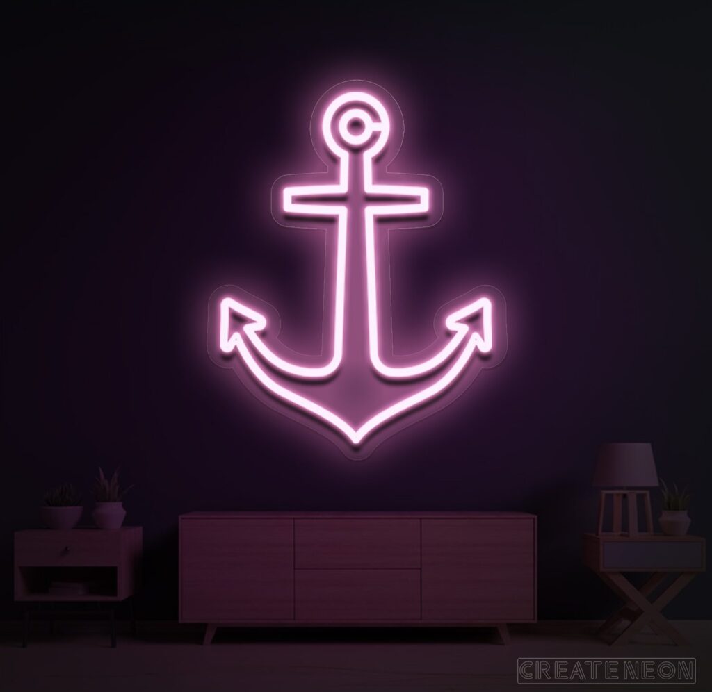 Anchor Ship Neon Sign - CreateNeon.Com - Light up your Wall!