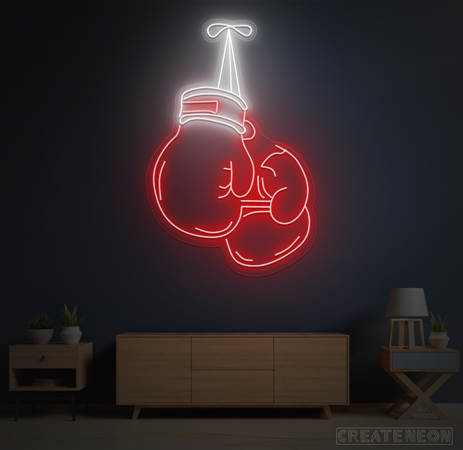 BOXING GLOVES NEON SIGN - CreateNeon.Com