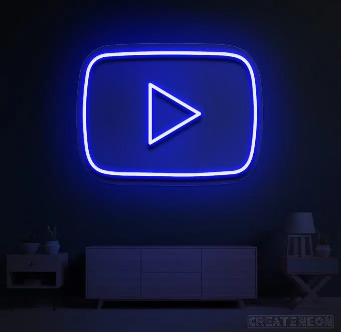 Shop Youtube Logo Neon Sign - Neon YouTube Logo - CreateNeon