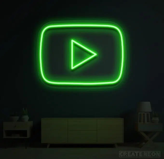 Shop Youtube Logo Neon Sign - Neon YouTube Logo - CreateNeon
