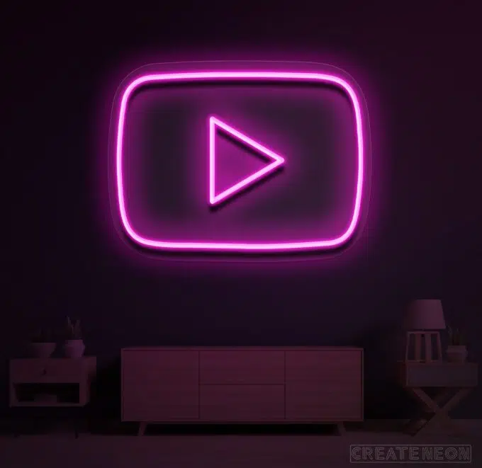 Shop Youtube Logo Neon Sign - Neon YouTube Logo - CreateNeon