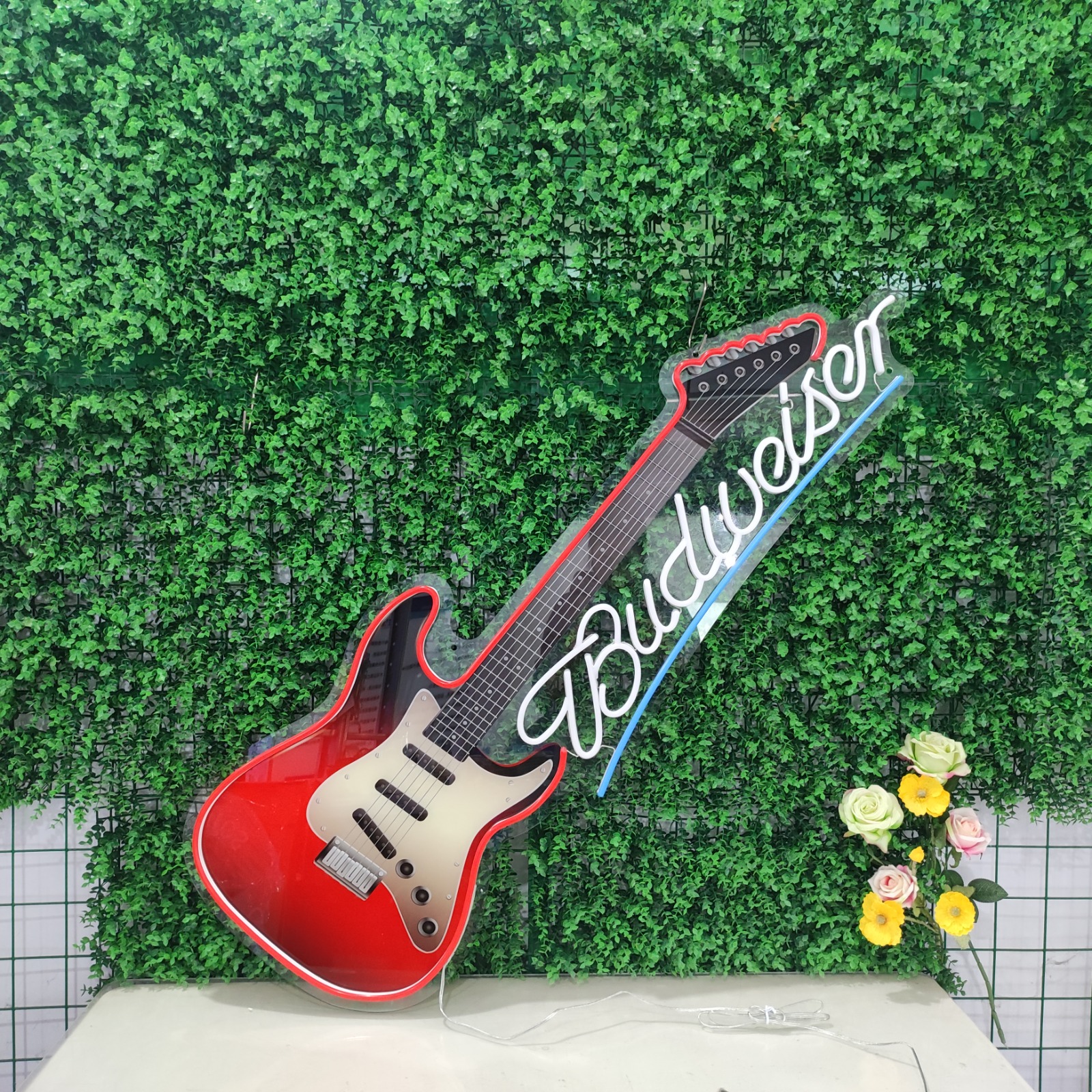 Budweiser guitar neon Sign best bar decor for creating 90s vibe