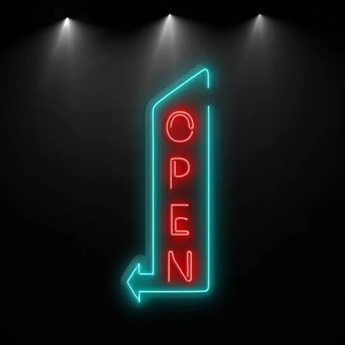 Vertical Open Neon Sign - Custom noen SignCreateNeon.Com
