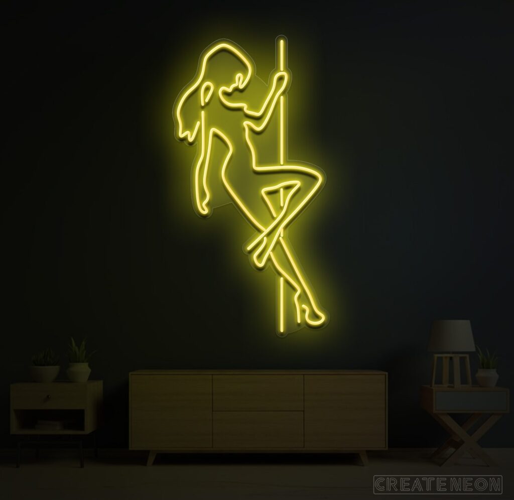 Pole Dance Lady Neon Sign - Dance Lady Neon Wall Art