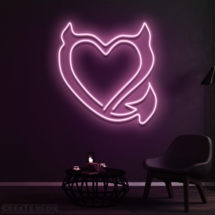 Devil Heart Neon - Custom Neon Sign CreateNeon.Com