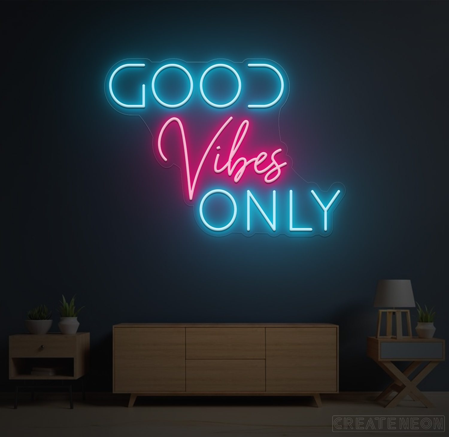 Multi Color Good Vibes Only Neon Sign | Free Shipping 🚛
