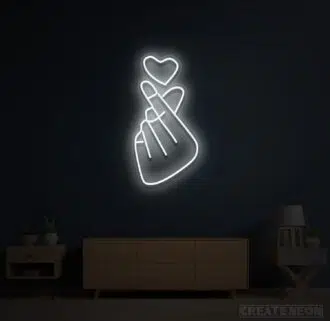 Hand Heart Neon Sign - CreateNeon.Com - Korean mini Heart sign!
