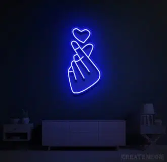 Hand Heart Neon Sign - CreateNeon.Com - Korean mini Heart sign!