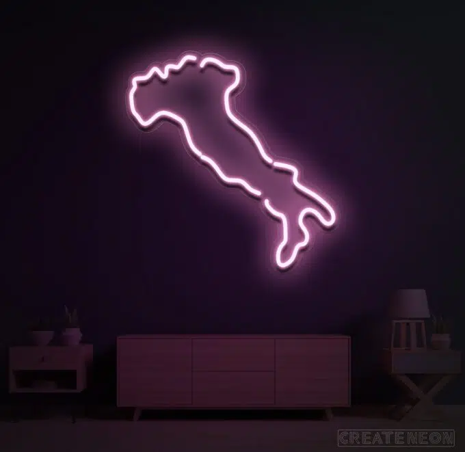 Italy Map Neon Sign - Map of Italy Neon LED Signs