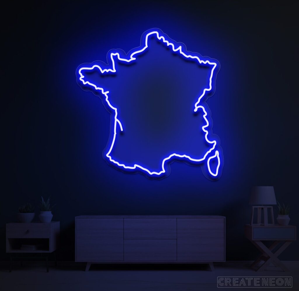 Map of France Neon Sign | Map LED Neon Light Signs