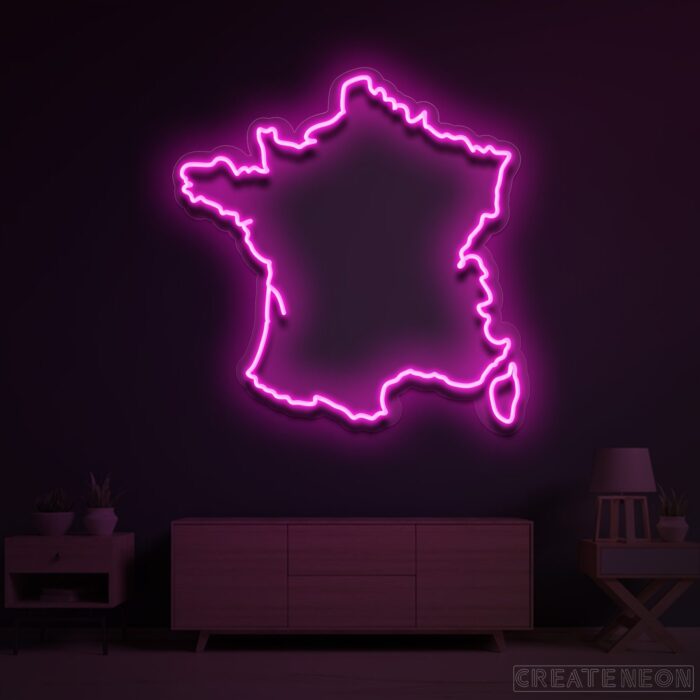 Map of France Neon Sign | Map LED Neon Light Signs