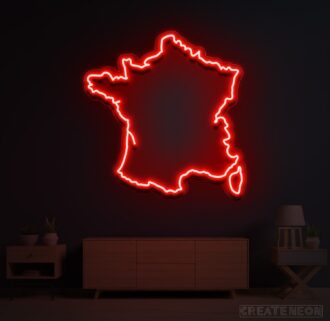 Map of France Neon Sign | Map LED Neon Light Signs