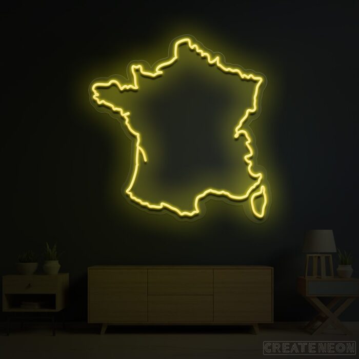 Map of France Neon Sign | Map LED Neon Light Signs
