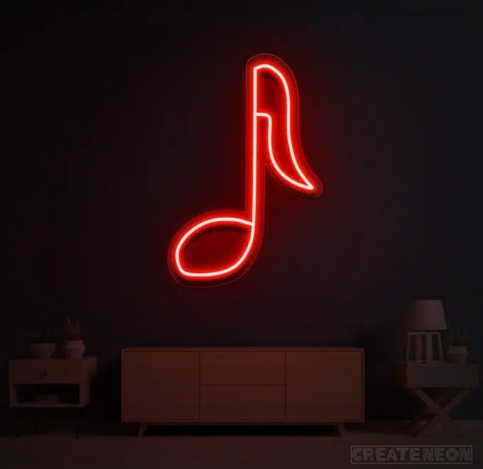 Neon Music Note Sign | Music Note neon sign | Create Neon