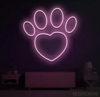 Paw Print Neon Sign - Dog and Animal lovers Neon Signs