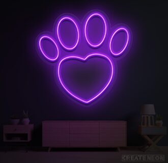 Paw Print Neon Sign - Dog and Animal lovers Neon Signs