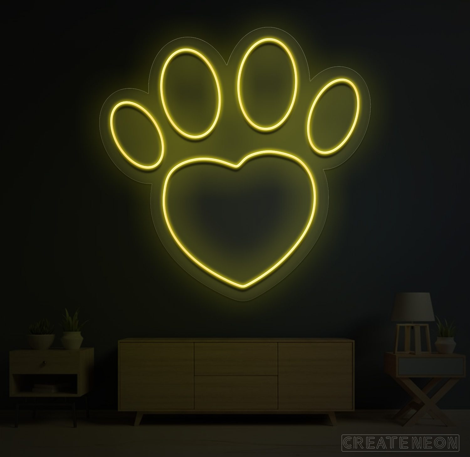 Paw Print Neon Sign - Dog and Animal lovers Neon Signs