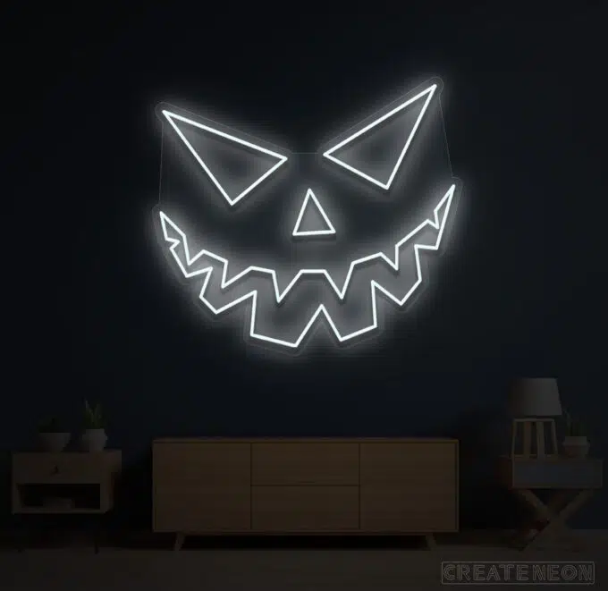 Spooky Pumpkin Face Neon Sign - CreateNeon.Com