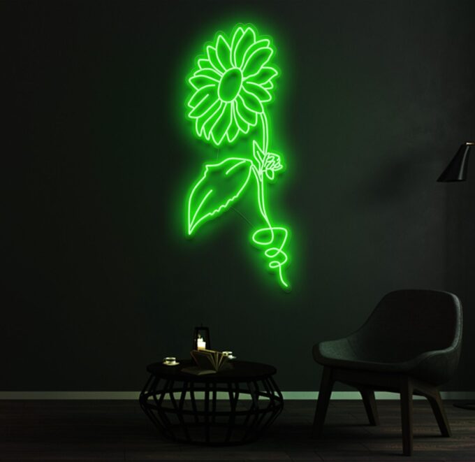 Sunflower Neon Sign - LED Flower Neon Wall Art Custom Neon
