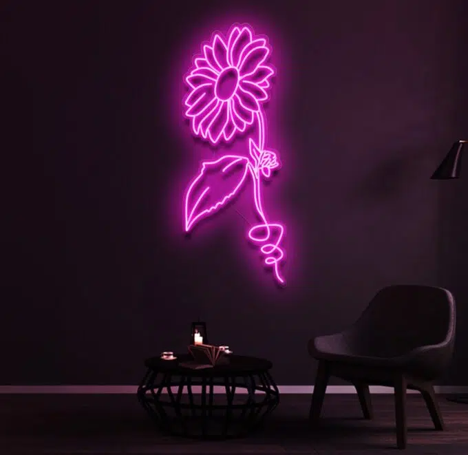 Sunflower Neon Sign - Sun Flower LED Neon Sign For Wall Art
