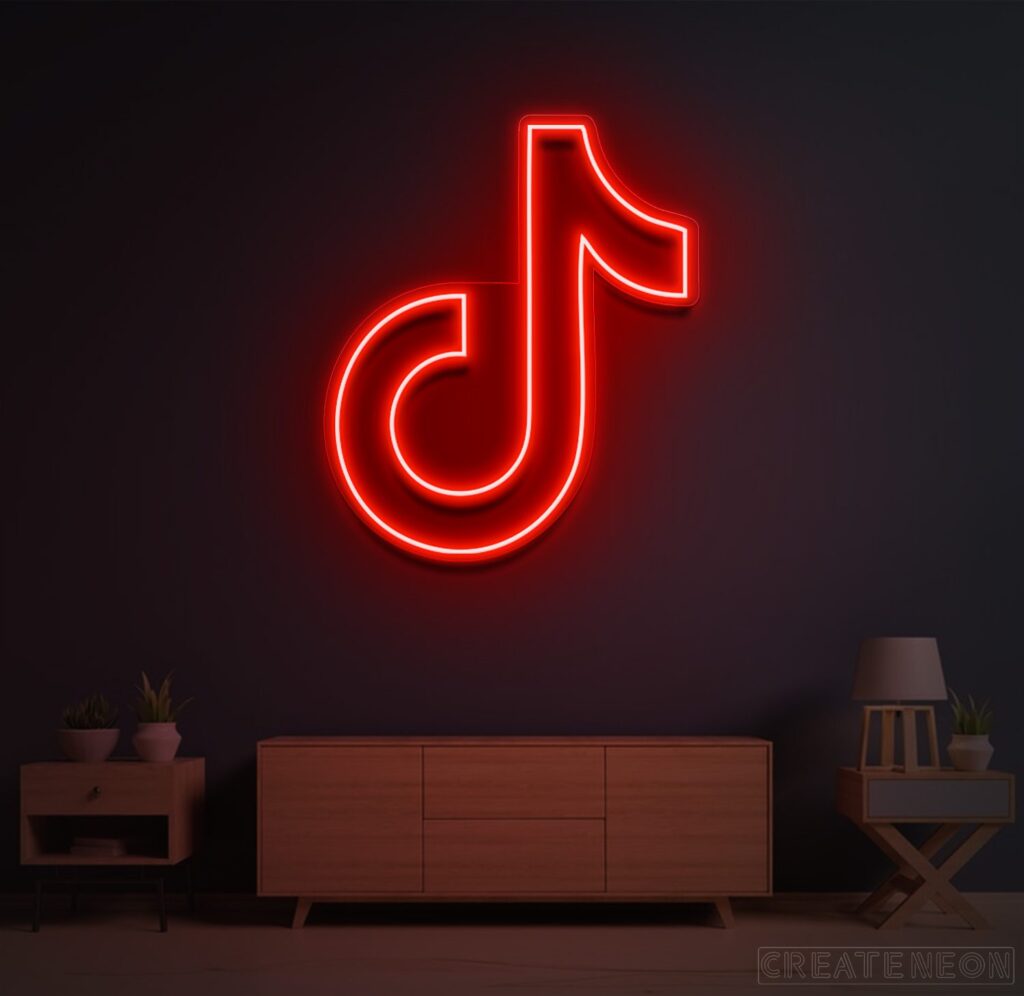 Tiktok Neon Logo Sign - Tiktok Neon Sign - CreateNeon.Com