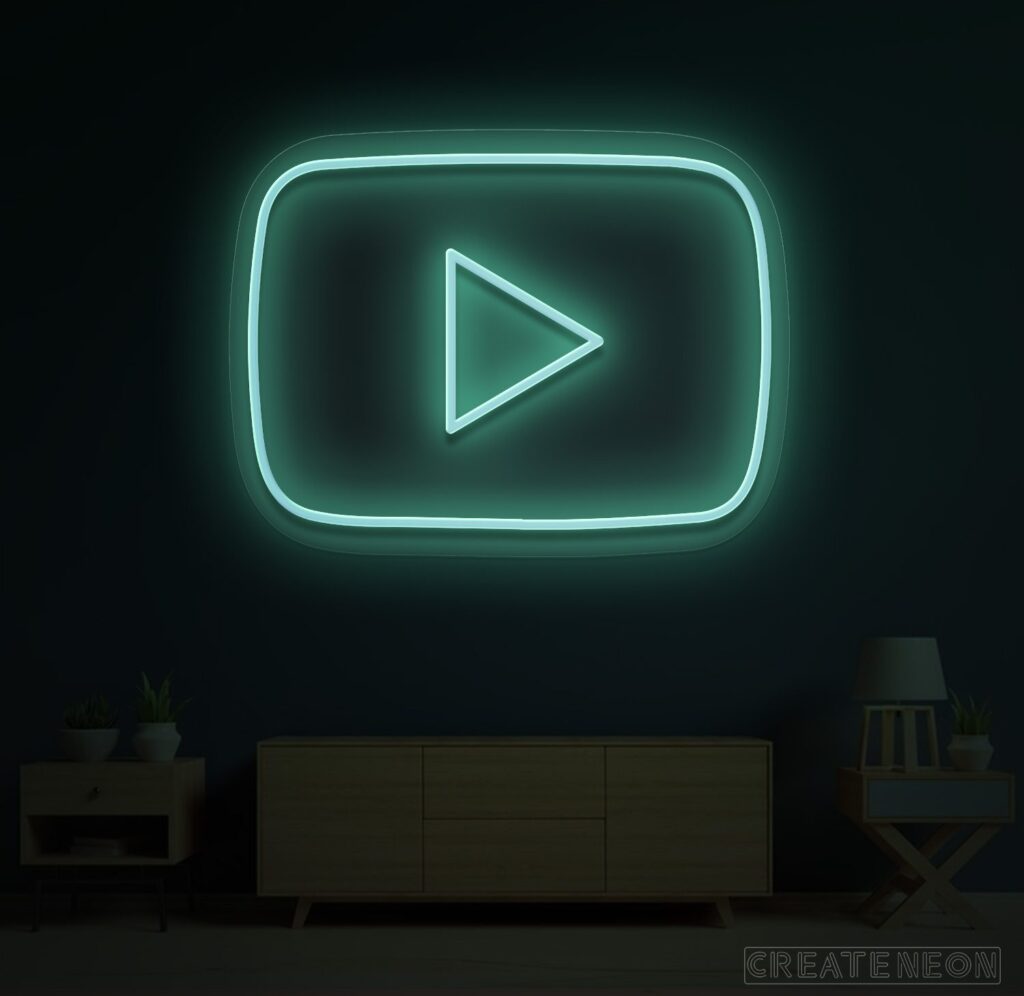 Shop Youtube Logo Neon Sign - Neon YouTube Logo - CreateNeon