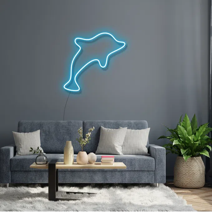 Mini Dolphin Neon Sign | Affordable Kids Room Neon Signs